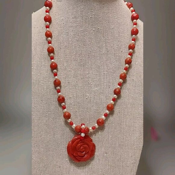 Lee Sands | Jewelry | Vintage 7s 80s Ls Lee Sands Red Coral And Pearl ...